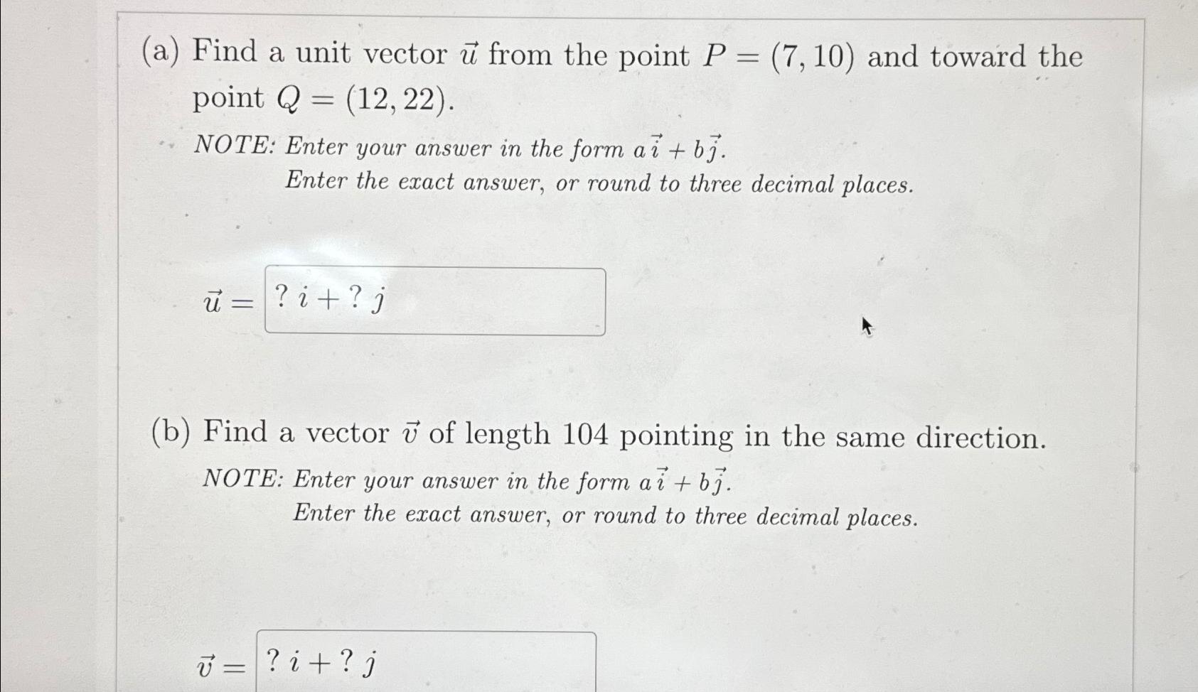 Solved (a) ﻿Find a unit vector vec(u) ﻿from the point | Chegg.com