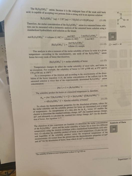 Solved Experiment 11 Report Sheet Thermodynamics of the | Chegg.com