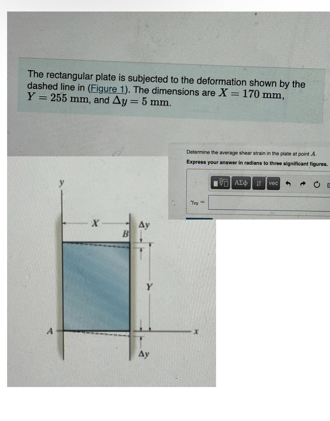 Solved The rectangular plate is subjected to the deformation | Chegg.com