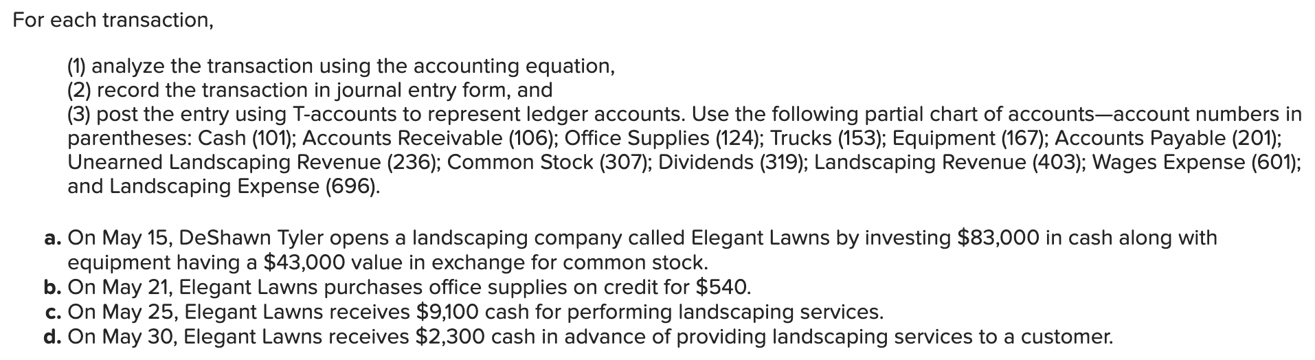 For each transaction,(1) ﻿analyze the transaction | Chegg.com