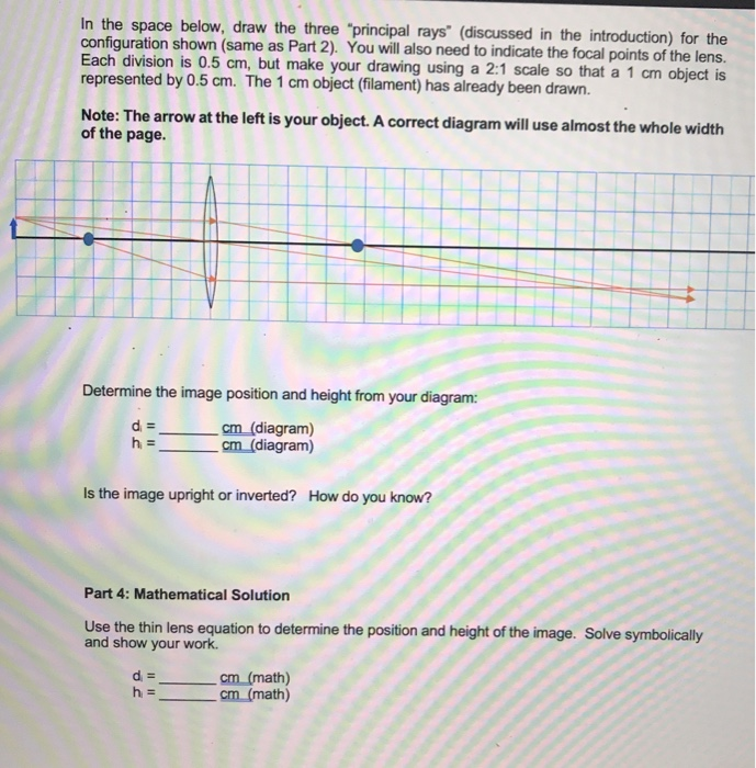 Solved In the space below, draw the three "principal rays" | Chegg.com