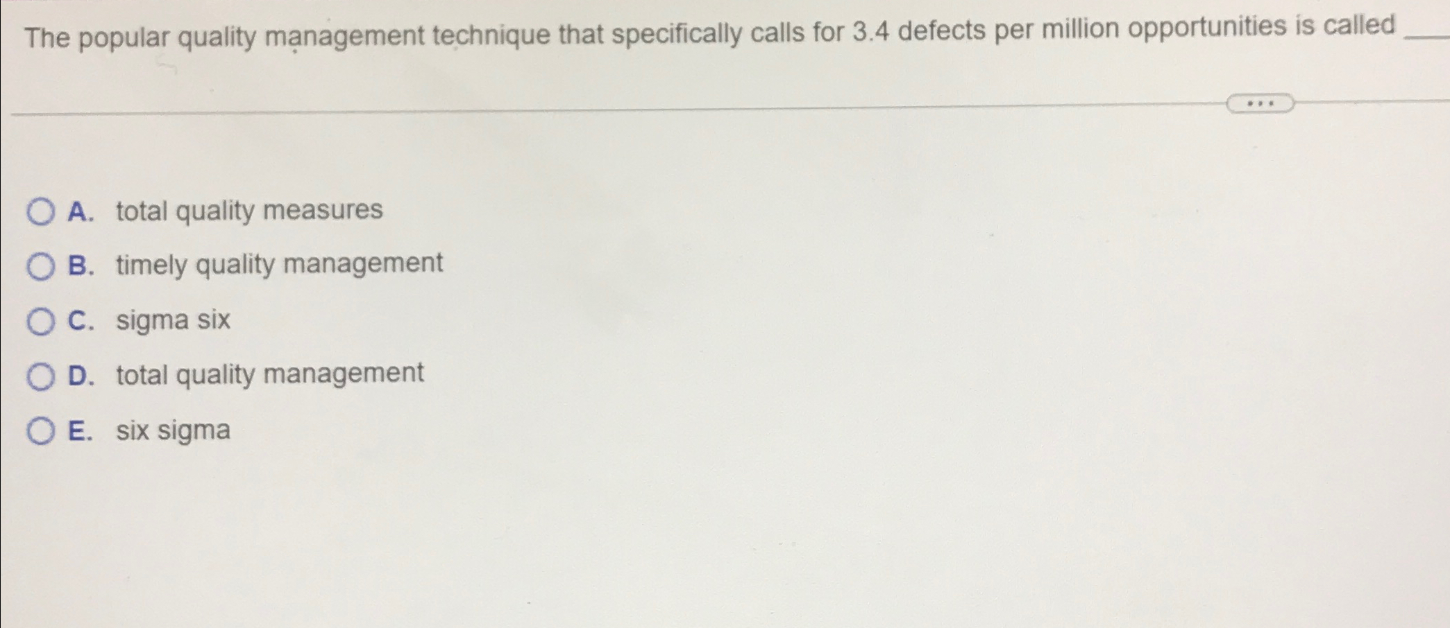 Solved The popular quality management technique that | Chegg.com