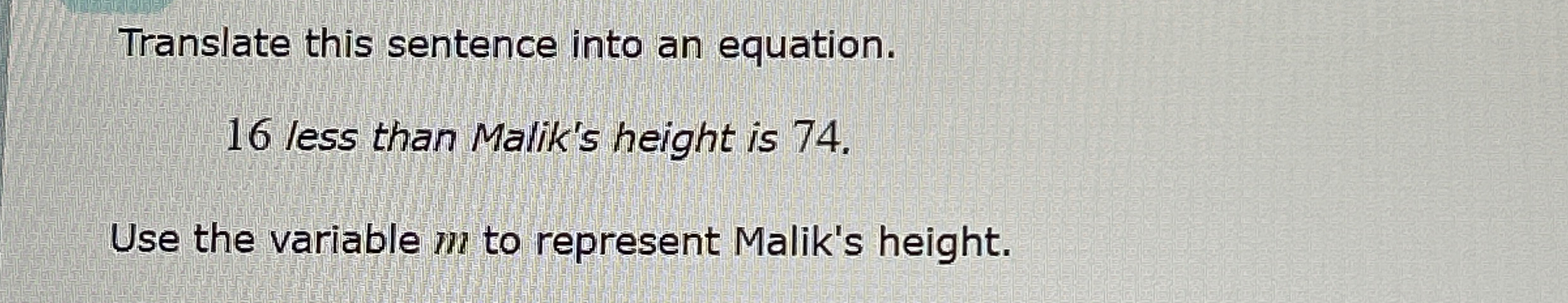 Solved Translate this sentence into an equation.16 ﻿less | Chegg.com