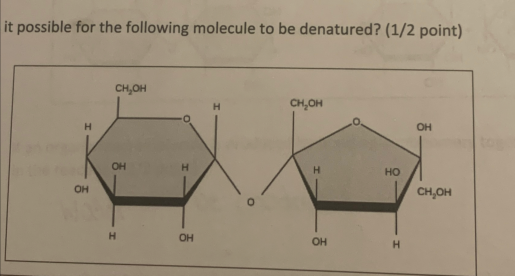 Solved it possible for the following molecule to be | Chegg.com