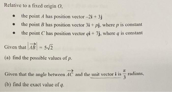 Solved Relative to a fixed origin 0, • the point A has | Chegg.com