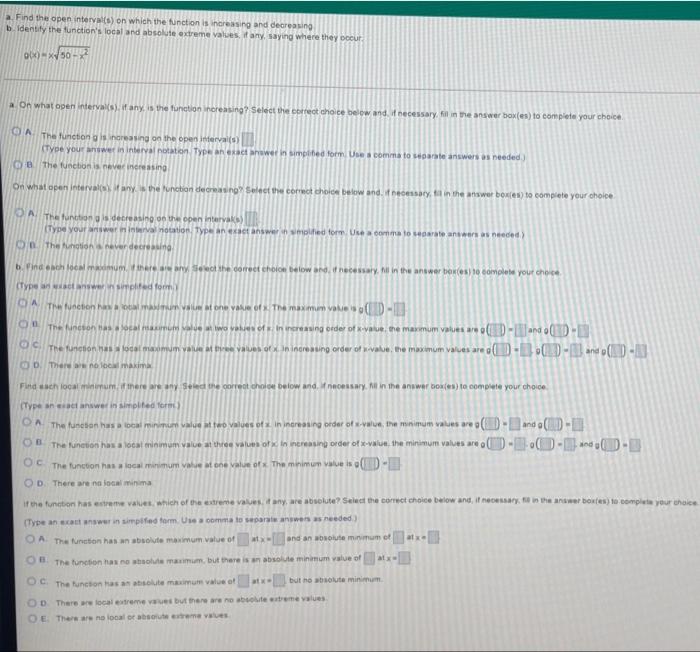 Solved a Find the open interval(s) on which the function is | Chegg.com