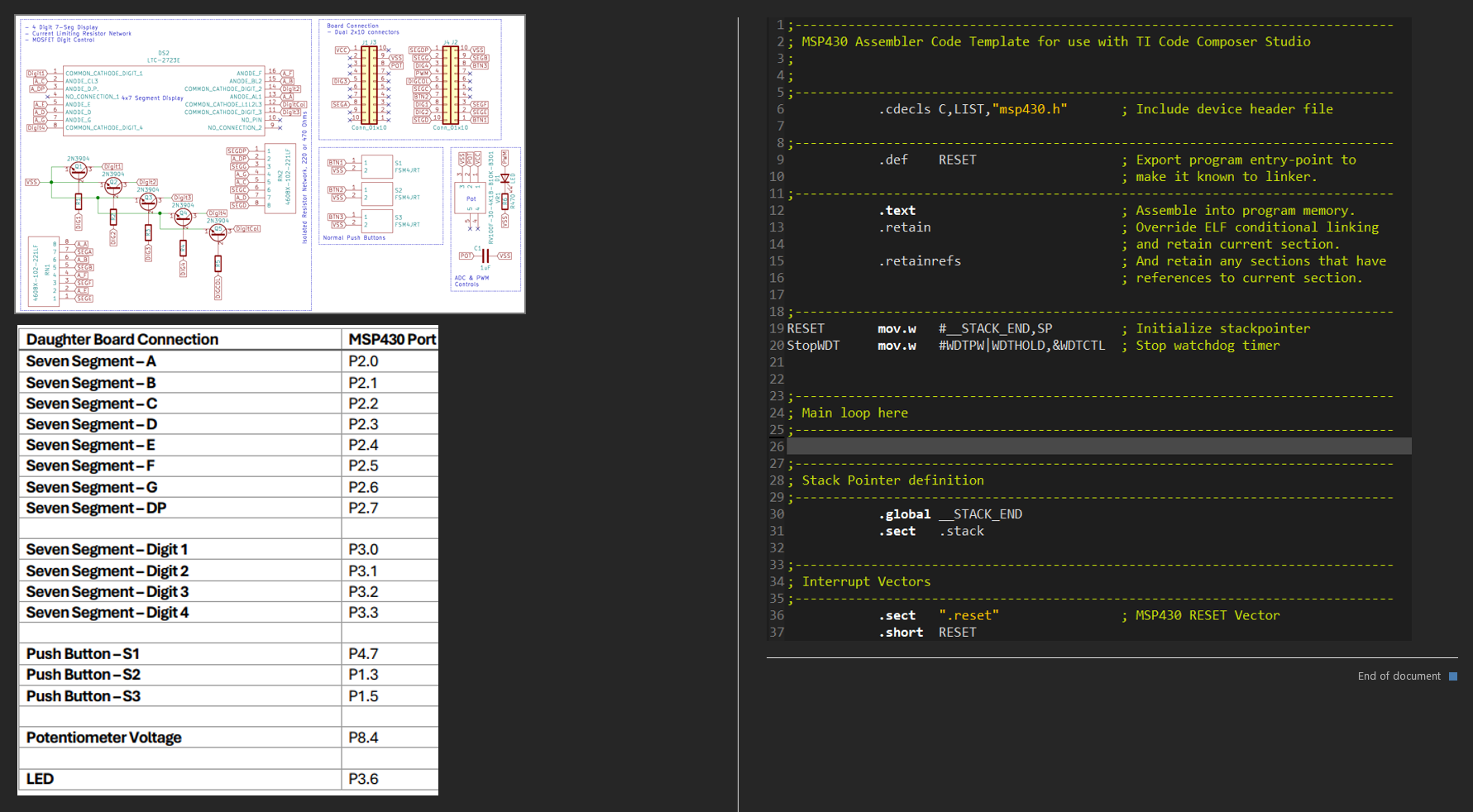 Solved Use the MSP430 ﻿seven-segment daughter board | Chegg.com