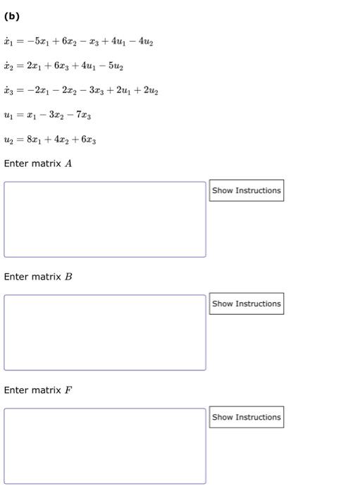 Solved For each of the following state-feedback control | Chegg.com