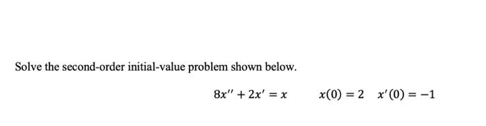 Solved Solve the second-order initial-value problem shown | Chegg.com