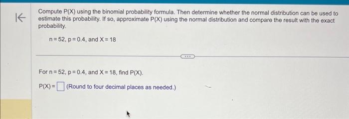 Solved Compute P(X) using the binomial probability formula. | Chegg.com
