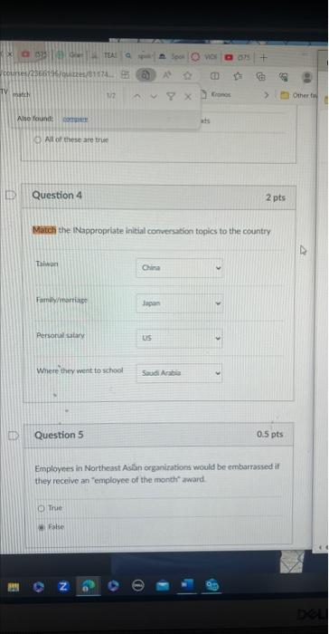 All of these are trie Question 4 2 pts Match the | Chegg.com