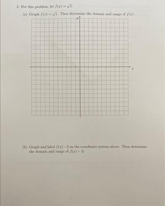 Solved 2. For this problem, let f(x)=x. (a) Graph f(x)=x. | Chegg.com