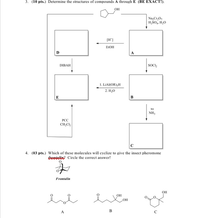 Solved determine the structures a through e and which | Chegg.com
