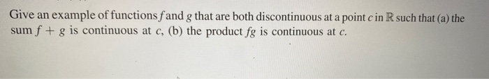 Solved Give an example of functions fand g that are both | Chegg.com