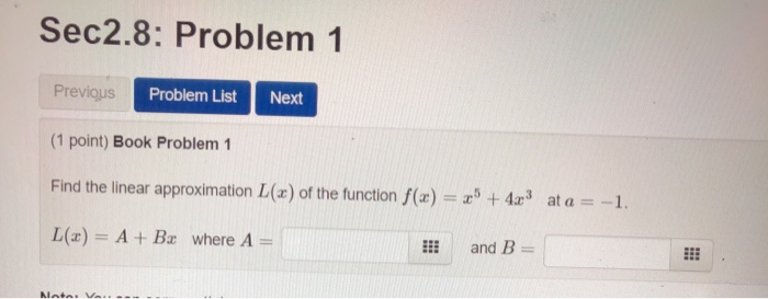 Solved Sec2.8: Problem 1 Previous Problem List Next (1 | Chegg.com