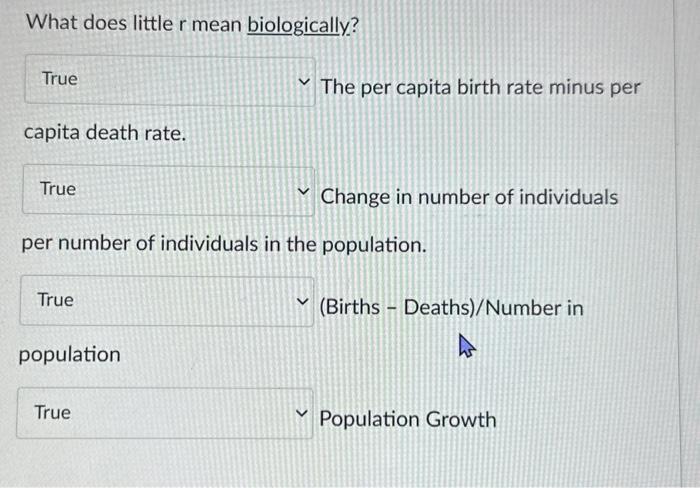 Solved What does little r mean biologically? The per capita | Chegg.com