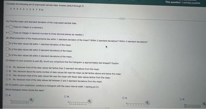 Solved Consider the following set of ungrouped sample data. | Chegg.com
