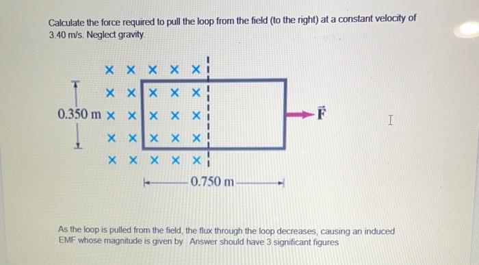 Solved Calculate the force required to pull the loop from | Chegg.com