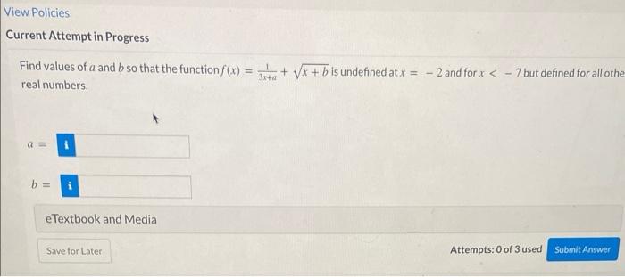 Solved View Policies Current Attempt in Progress Find values | Chegg.com