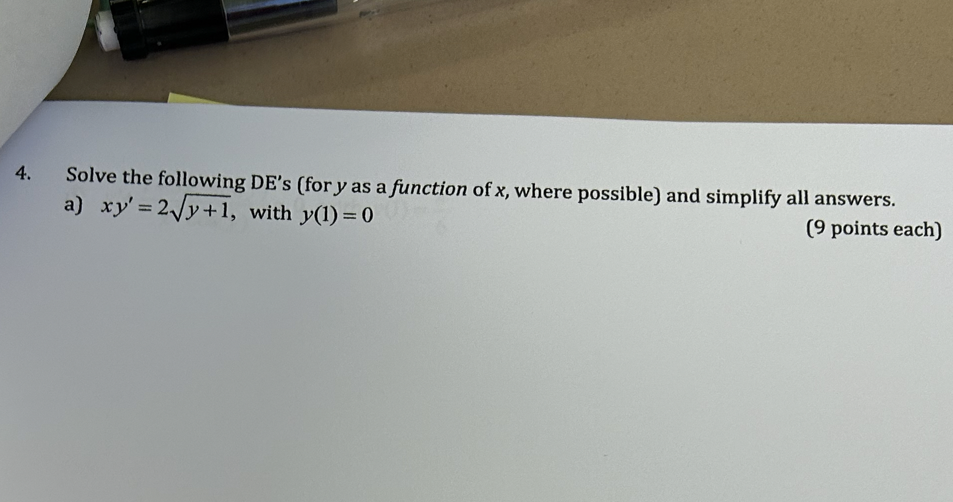 Solved x^2-4xy-2y^2=0Solve the following DE's (for y ﻿as a | Chegg.com