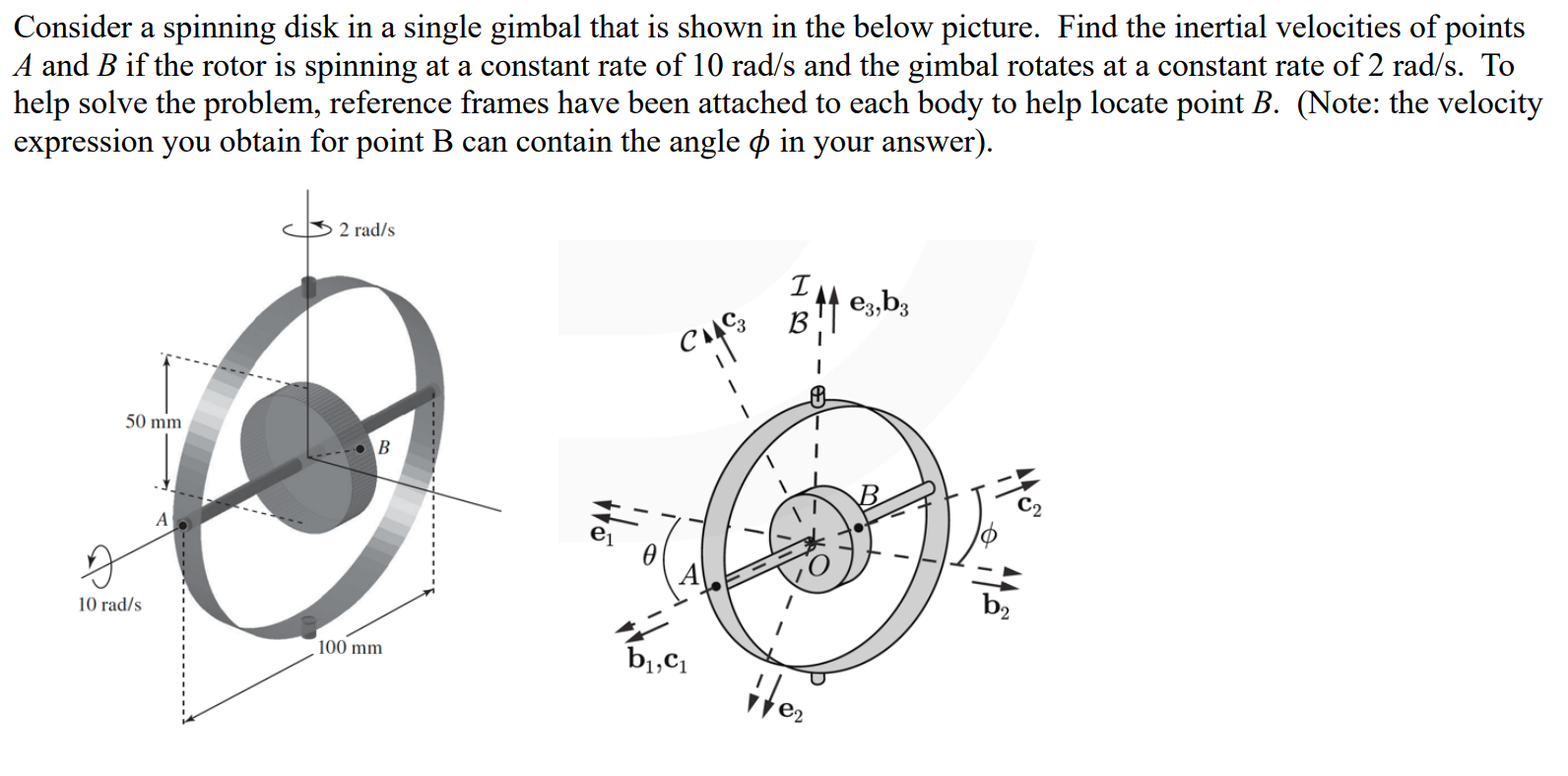 Consider a spinning disk in a single gimbal that is | Chegg.com