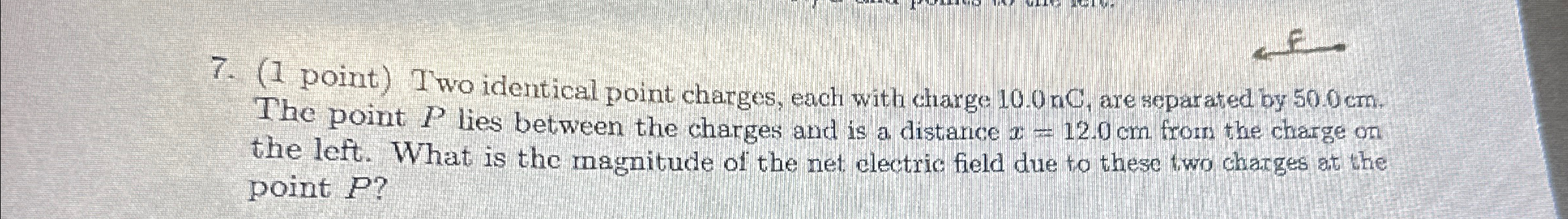 Solved (1 ﻿point) ﻿Two identical point charges, each with | Chegg.com