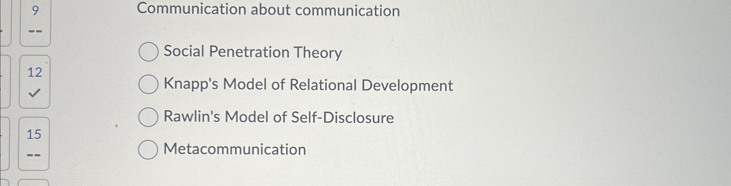 Solved Communication about communicationSocial Penetration | Chegg.com