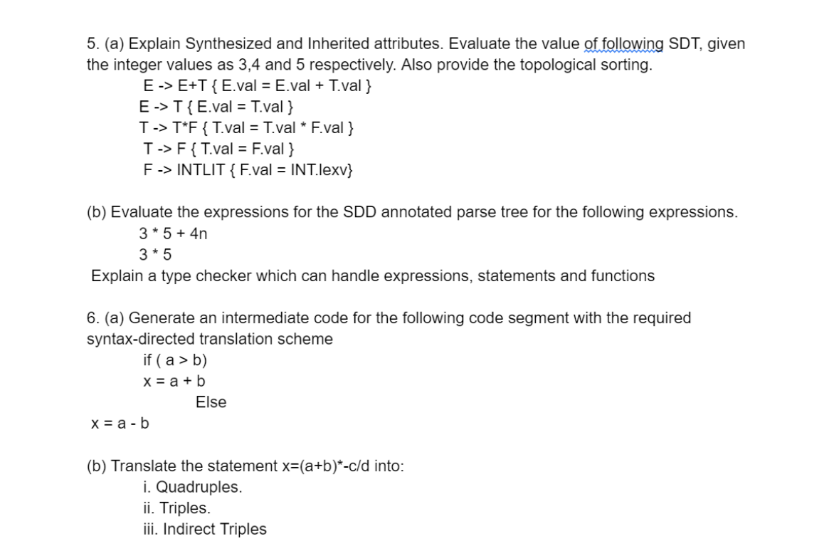 A explain Synthesized And Inherited Attributes
