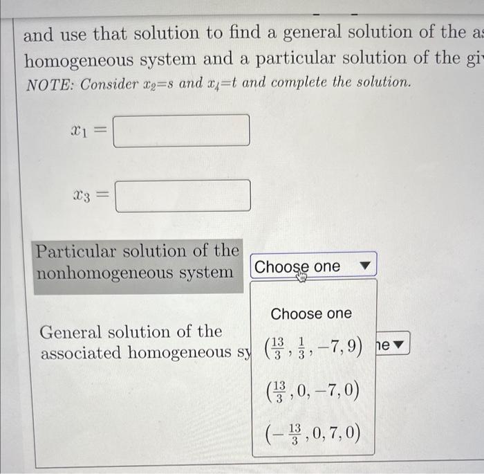 Solved Find a general solution of the system, | Chegg.com
