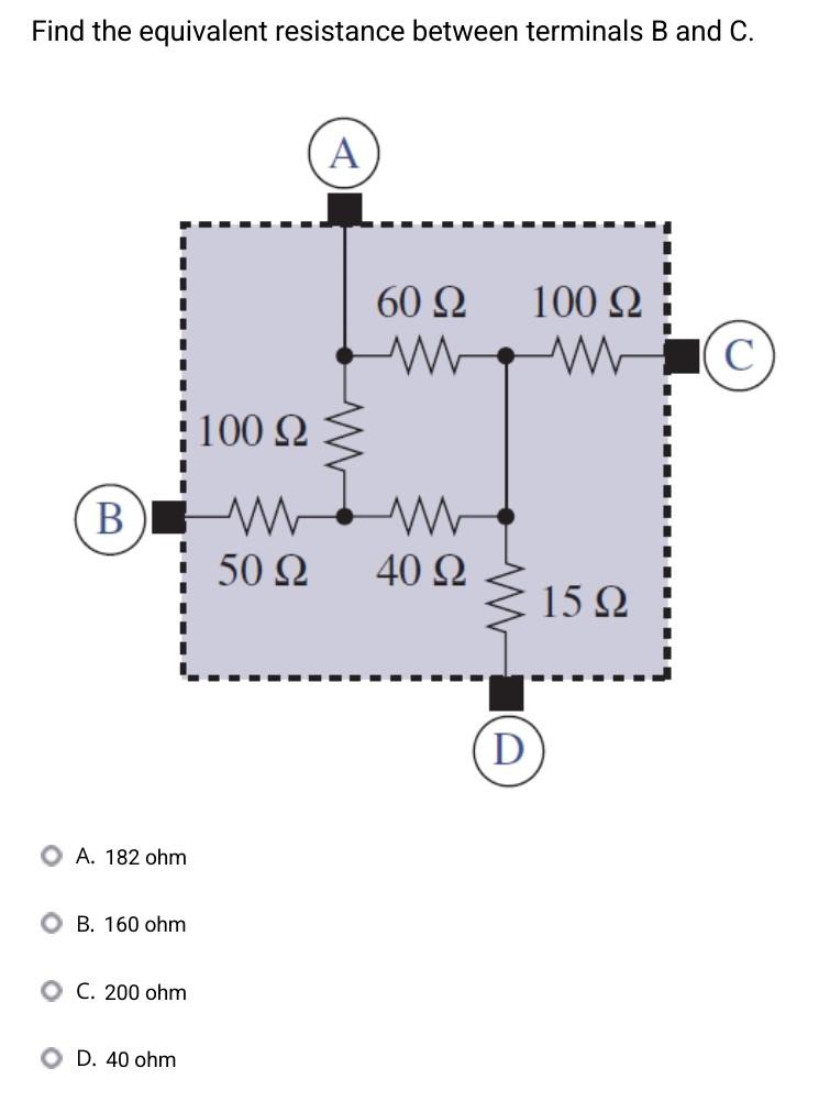 Solved Find the equivalent resistance between terminals \\( | Chegg.com