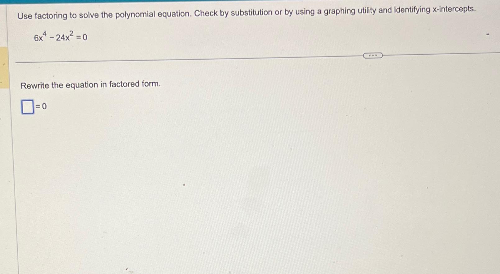 Solved Use factoring to solve the polynomial equation. Check | Chegg.com