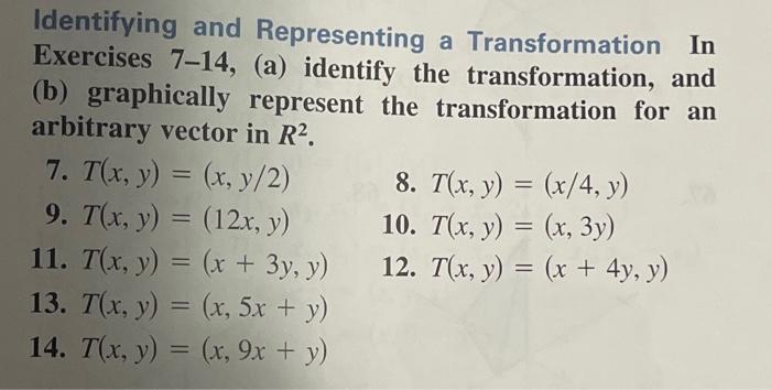 Solved Identifying and Representing a Transformation In | Chegg.com