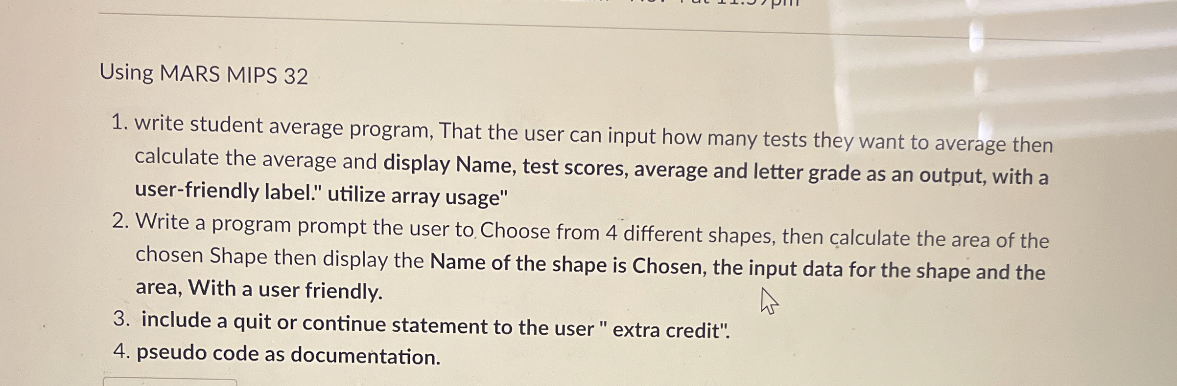 Using MARS MIPS 32write student average program, That | Chegg.com