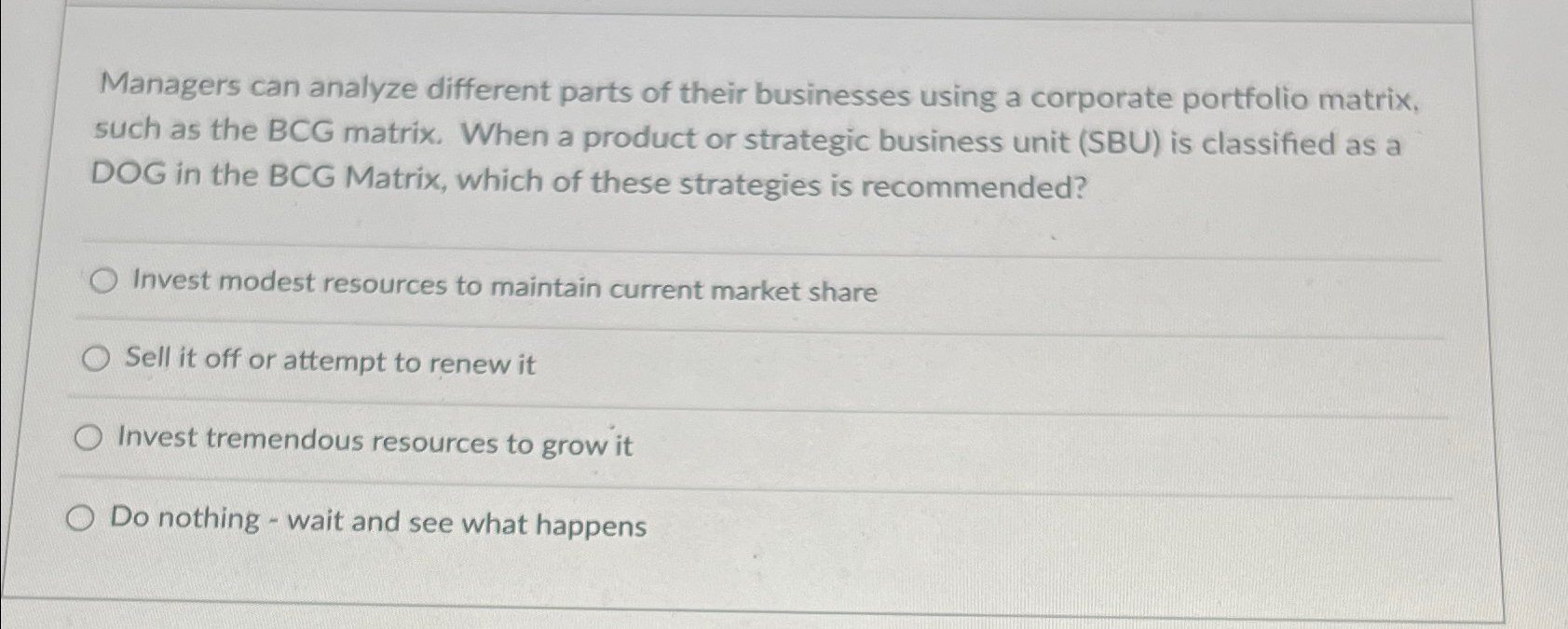 Solved Managers can analyze different parts of their | Chegg.com