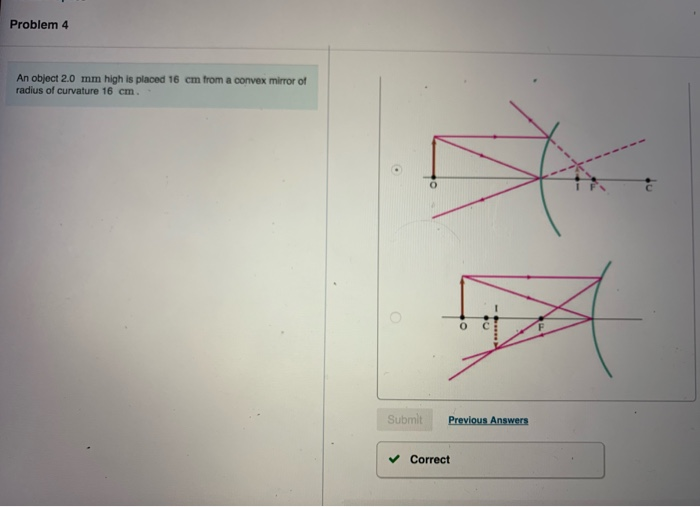Solved Problem 4 An object 2.0 mm high is placed 16 cm from | Chegg.com