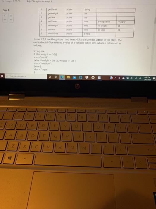 Solved Page 1 Write a class called Dog that has the | Chegg.com