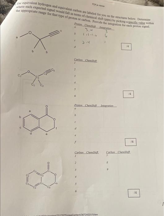 Solved The equivalent hydrogen and equivalent carbon are | Chegg.com