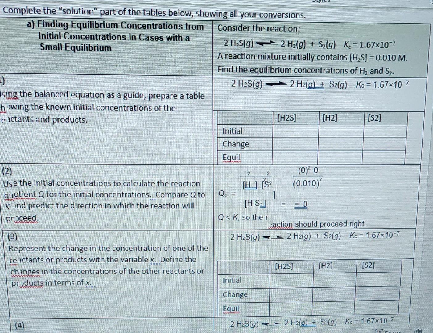 Solved (2) Use the initial concentrations to calculate the | Chegg.com