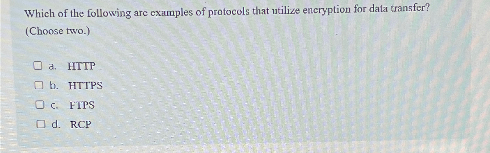 Solved Which of the following are examples of protocols that | Chegg.com