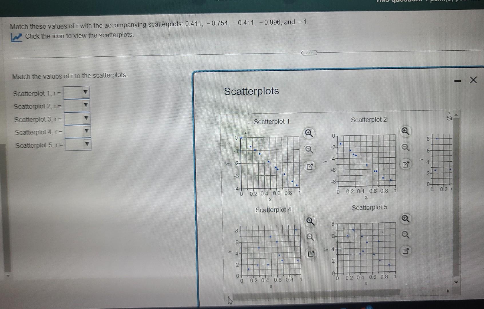 Solved Match these values of r with the accompanying | Chegg.com