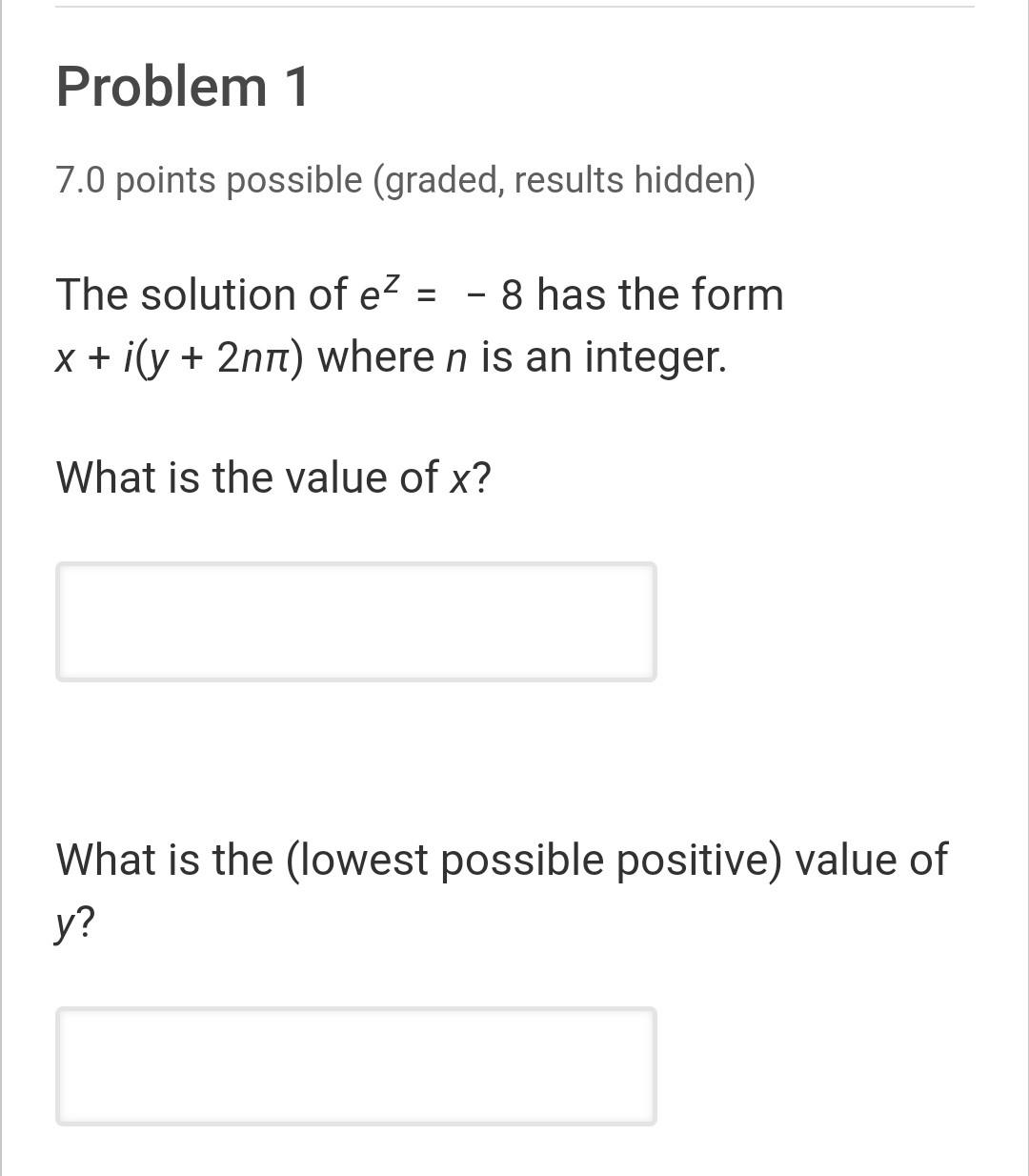 Solved Problem 1 7.0 points possible (graded, results | Chegg.com