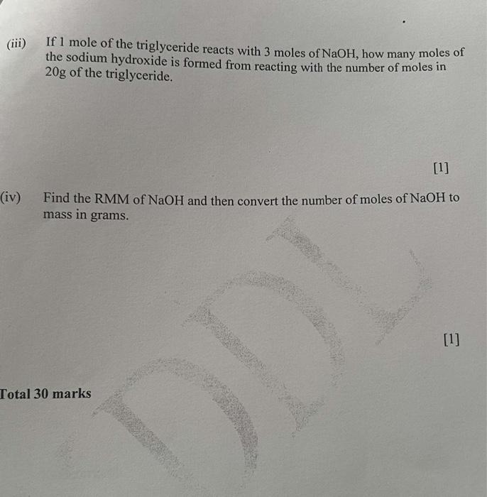 6. A triglyceride has the structural formula: | Chegg.com