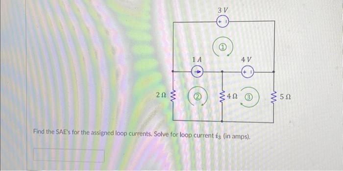 Solved Find the SAE's for the assigned loop currents. Solve | Chegg.com