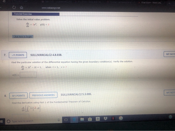 Solved Final Bum. Matn 242 www.webassign.net Tutorial | Chegg.com