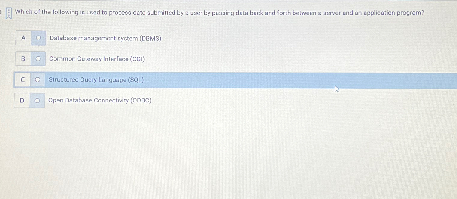 Solved Which of the following is used to process data | Chegg.com Solved Which of the following is used to process data | Chegg.com