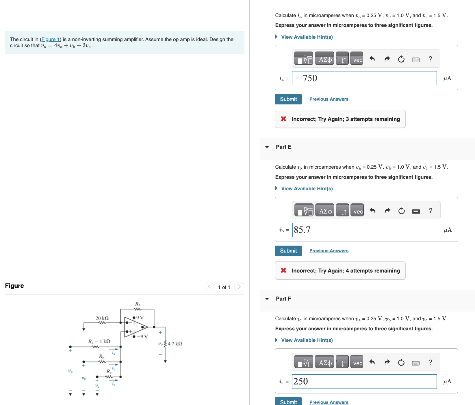 Solved The circuit in (Figure 1) ﻿is a non-inverting summing | Chegg.com