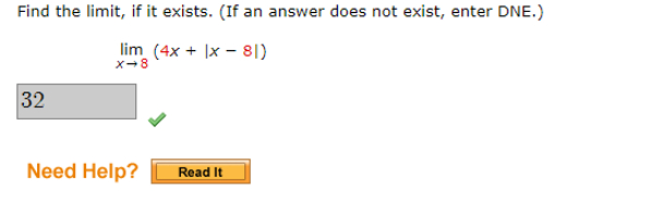 Solved Find the limit, ﻿if it exists. (If an answer does not | Chegg.com
