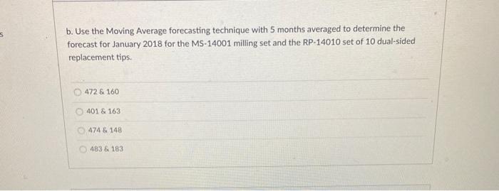 Solved b. Use the Moving Average forecasting technique with | Chegg.com
