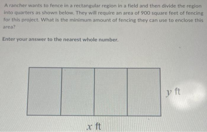 Solved A rancher wants to fence in a rectangular region in a | Chegg.com