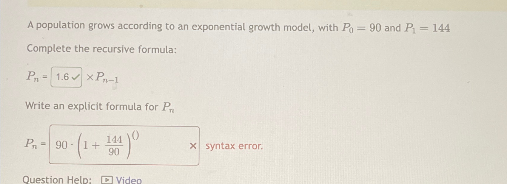 Solved A population grows according to an exponential growth | Chegg.com